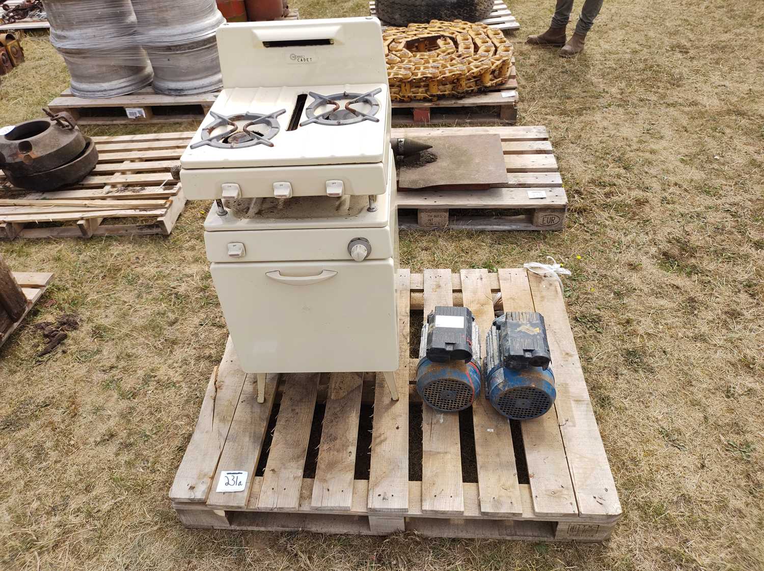 Lot 231 - 1950s Kitchen Gas Stove and Electric Motors