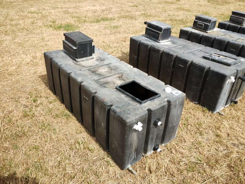 Lot 42 - Header Tank with Ball Valves. Approx 500